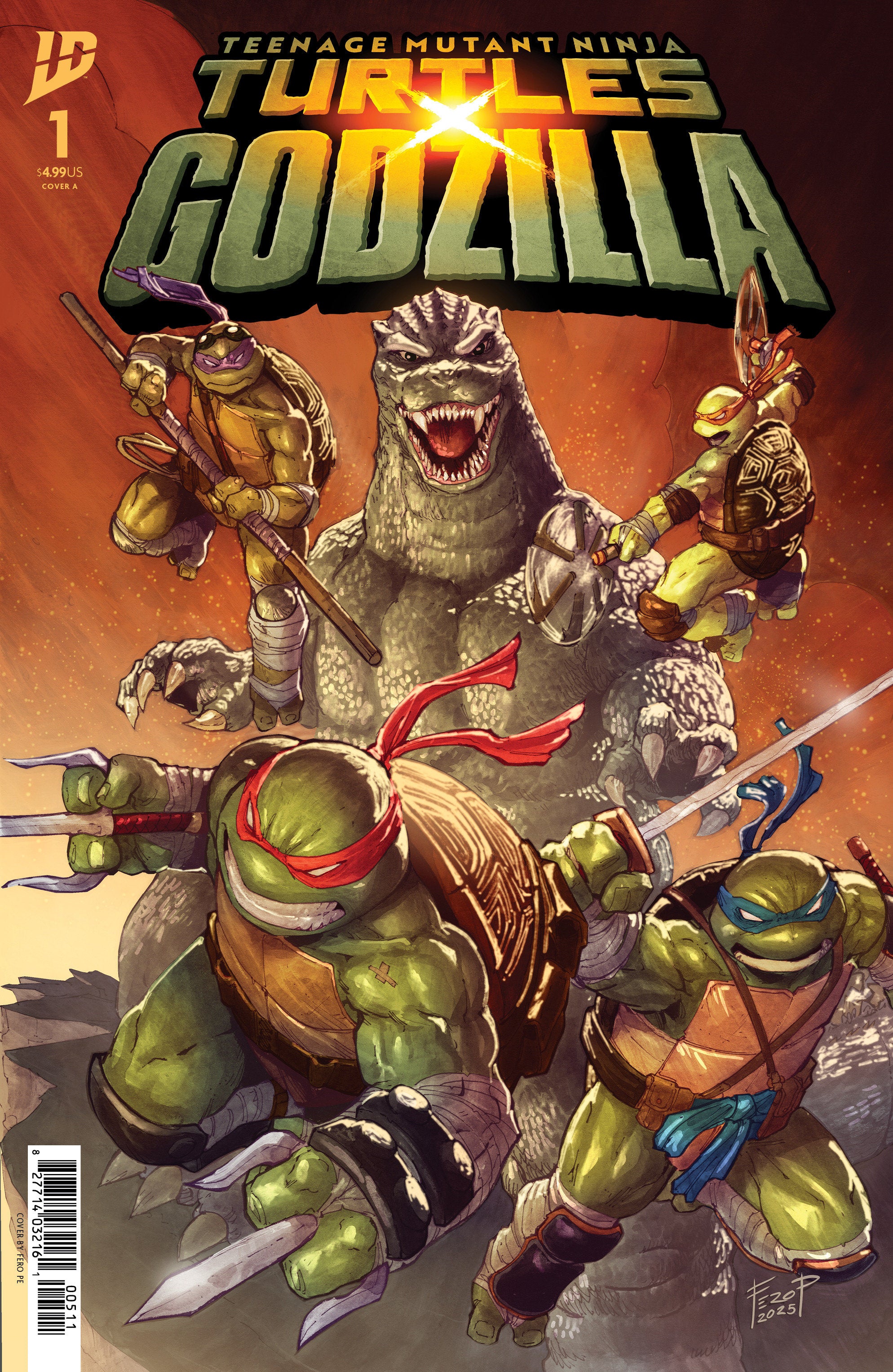 Teenage Mutant Ninja Turtles X Godzilla #1 Cover A Pe – Challengers Comics